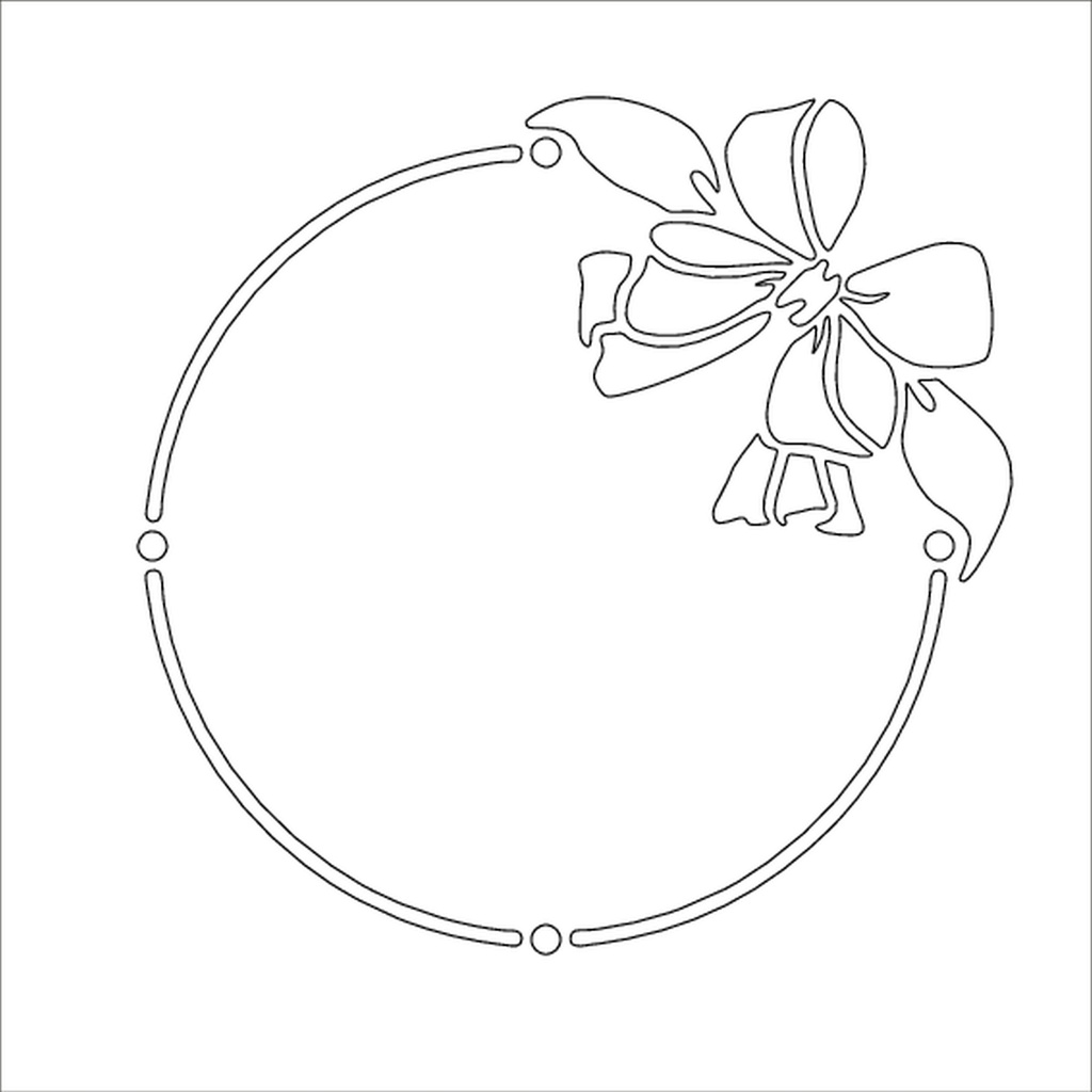 HTCN | Round Bow Frame 6" Square Majemask Stencil